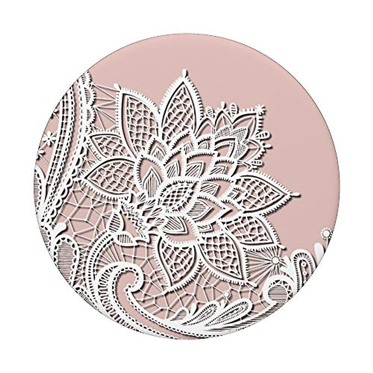 Rose Pink Floral Lace Mandala Phone Popper PopSockets Swappable PopGrip
