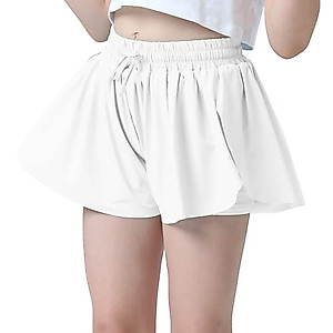 Flowy Shorts Girls Butterfly Shorts Girls Athletic Shorts Kids Butterfly Shorts Toddler Youth with Liner 2-in-1 Running,Active