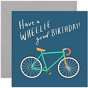 Old English Co. Cycling Birthday Card for Him - Fun Road Bike Birthday Card for Cyclist | Humour Joke Greeting Card for Cyclists | Blank Inside & Envelope Included (Cycling)