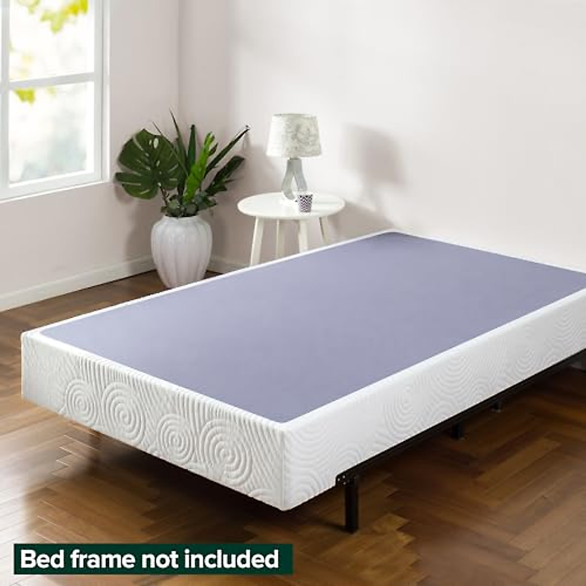 ZINUS Metal Box Spring with Wood Slats, 9 Inch Mattress Foundation, Sturdy Steel Structure, Easy Assembly, Twin XL