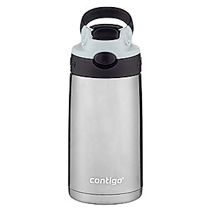 Contigo Kids Straw Stainless Steel Water Bottle with AUTOSPOUT Lid, 13oz, Licorice