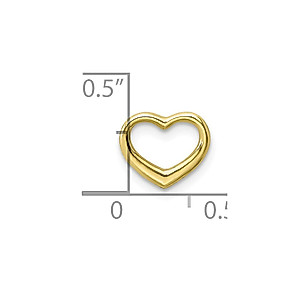 10K Yellow Gold Small Charm Pendant, Mini Floating Heart, High Polish