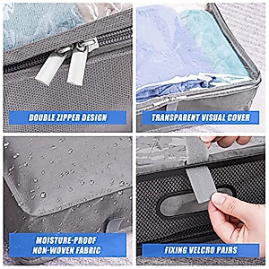 NiHome 𝐒𝐭𝐨𝐫𝐚𝐠𝐞 𝐁𝐚𝐠 𝐰𝐢𝐭𝐡 𝐙𝐢𝐩𝐩𝐞𝐫 𝟐-𝐏𝐚𝐜𝐤 for Under Bed Storage Container - Organize Shoes, Toys and Clothing Under Bed - Space Saving