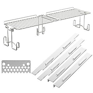 Wind Guards, Warming Rack & Food Fighter Mesh Screen for Blackstone 28 inch Griddle Stand Accessories,Magnetic Grill Accessories for 28" Blackstone Flat Top Grill,Compatible w/ Blackstone Rear Grease