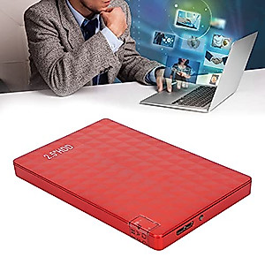 GOWENIC External Hard Drive HDD, Ultra‑Thin Portable Hard Drive SSD, Mirco USB3.0 External Hard Drive HDD Suitable for OS X/XP / Win7 / Win8 / Win10 / Linux (Red)(500GB)