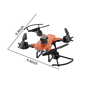 Folding Dual 4k Hd Aerial Drone, Fpv Camera Remote Control Toy For Boys Girls, Obstacle Avoidance Optical Flow Positioning Remote Control Quadcopter, Headless Mode, One Button Start Speed Control (Orange)