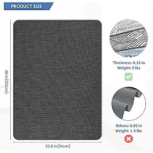 RccugmatS Chair Mat for Hardwood & Tile Floor, 36" x 48" Heavy Duty Office Chair Mat for Rolling Chairs, Anti Slip, Non-Curve, Floor Protector for Home Office, Gray
