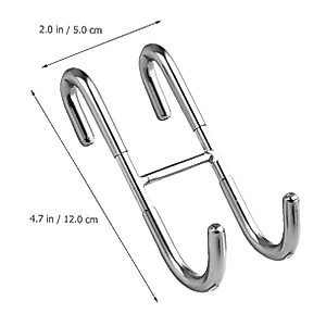 HOMSFOU 4pcs Stainless Steel Hook Over The Door Organizer Over The Door Hooks Metal Hangers Heavy Duty Hooks for Clothes Hook for Bathroom Heavy Duty Hangers for Clothes Indoor Heavy Door