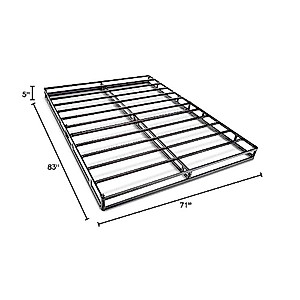 Amazon Basics Smart Box Spring Bed Base, 5 Inch Mattress Foundation, Tool-Free Easy Assembly, California King, White