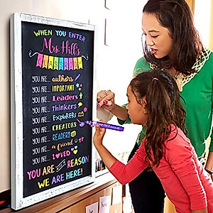 HUIHUIBI Liquid Chalk Markers 15 Colors Washable & Wet Erase Neon Chalk Pens Erasable Board Marker Dry Erase Marker Pen for Blackboard, Chalkboards, Windows, Glass, Bistro, Signs