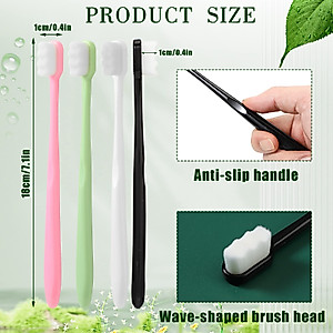 Pinkunn 36 Pcs Soft Bristle Toothbrush Micro Nano Manual Toothbrush with 20, 000 Bristles for Sensitive Gums Adult Family, 4 Colors(White Bristles)