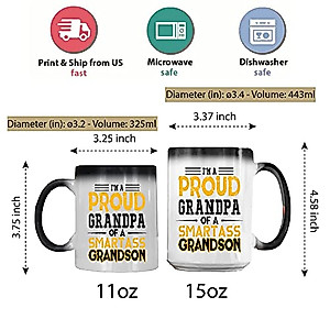 Fathers Day Gift for Proud Grandpa of Witty Smart Grandson 11oz 15oz Color Changing Mug