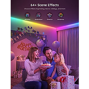 Govee RGBIC LED Strip Lights, 65.6ft Smart LED Lights for Bedroom, Bluetooth LED Lights APP Control, DIY Multiple Colors on One Line, Color Changing LED Lights Music Sync, Holidays,2 Rolls of 32.8ft