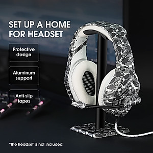 FEIYING Headphone Stand Headset Stand, Headphones Holder, Aluminum Support & Protective Headrest Gaming Headset Holder Hanger Hook Stands Accessories for Desk