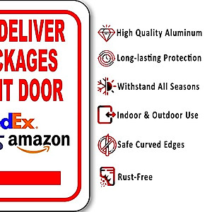 Please Deliver All Packages to Front Door Left Arrow Delivery Sign for Delivery Driver - Delivery Instructions for My Packages from Amazon, FedEx, USPS, UPS, Indoor Outdoor Signs for Home - 8.5"x10"
