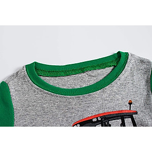 KikizYe Little Boys Tractor Summer Pajamas Kids Short Sleeve Cotton jammies Size 5