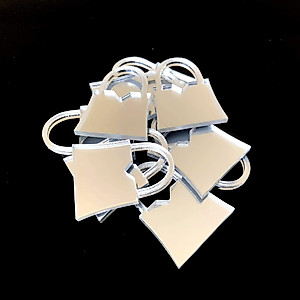 Super Cool Creations Handbag Shaped Crafting Mirrors, Set of 10, Many Colours, Shatterproof Acrylic, Graphite, Pack of 10 x 9cm