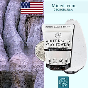 Bare Essentials Living - White Kaolin Clay Powder (2 lb) 100% Natural White Powdered Clay for Seed Bombs, White Clay Mask, DIY Spa, Soap, Bath Bomb, Deodorant, Can be Used as Kaolin Clay for Gardening