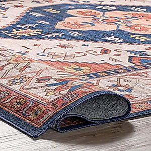 nuLOOM Carolyn Machine Washable Tribal Motif Area Rug, 8' x 10', Rust