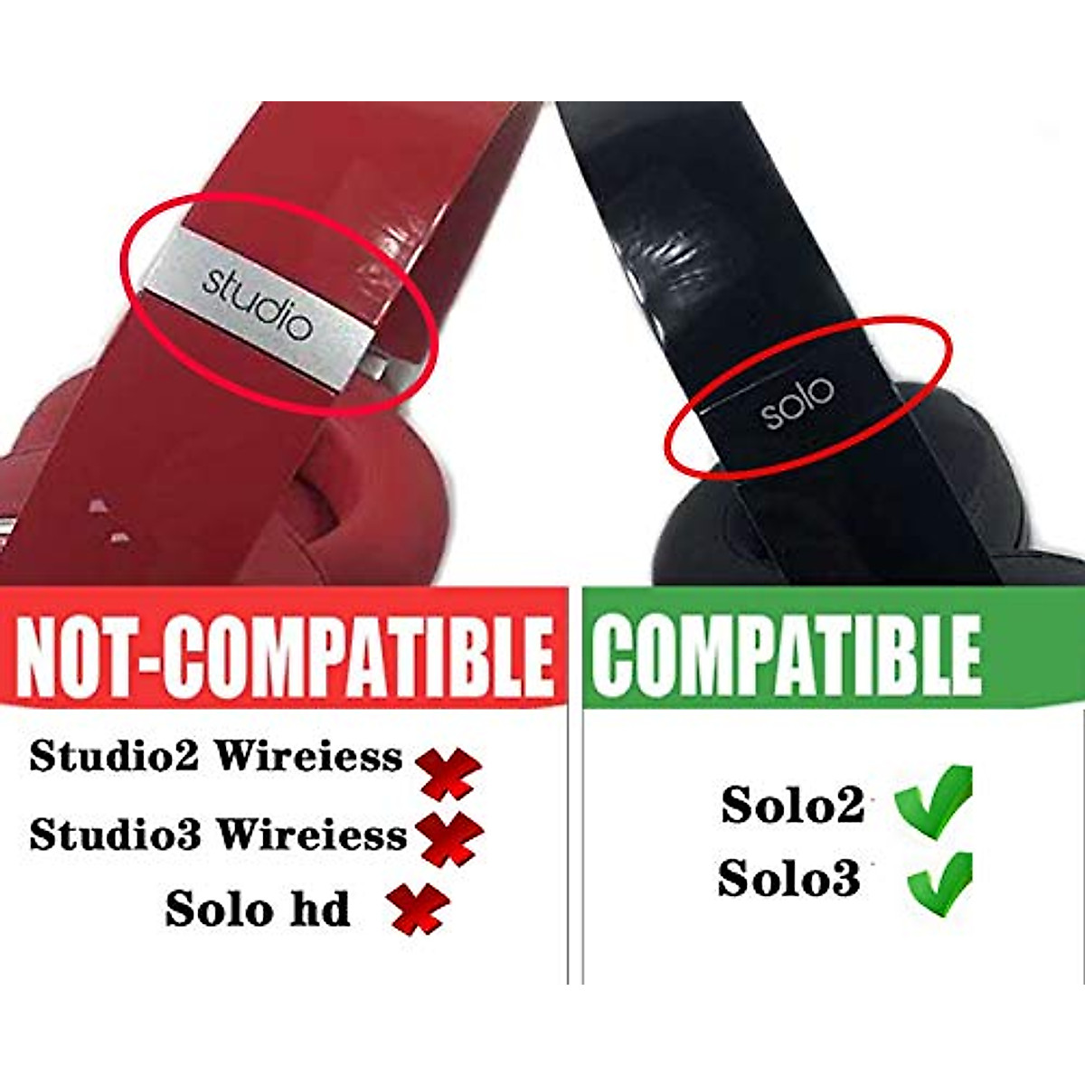 Solo3 Headband Replacement Parts Accessories Solo2 Headband Repair Kit Compatible with Solo 3.0 Solo 2.0 Wireless Top Headband