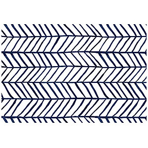 HAOKHOME 96020-2 Modern Stripe Peel and Stick Wallpaper for Bedroom Herringbone Navy Blue Vinyl Removable Decoration 17.7in x 9.8ft