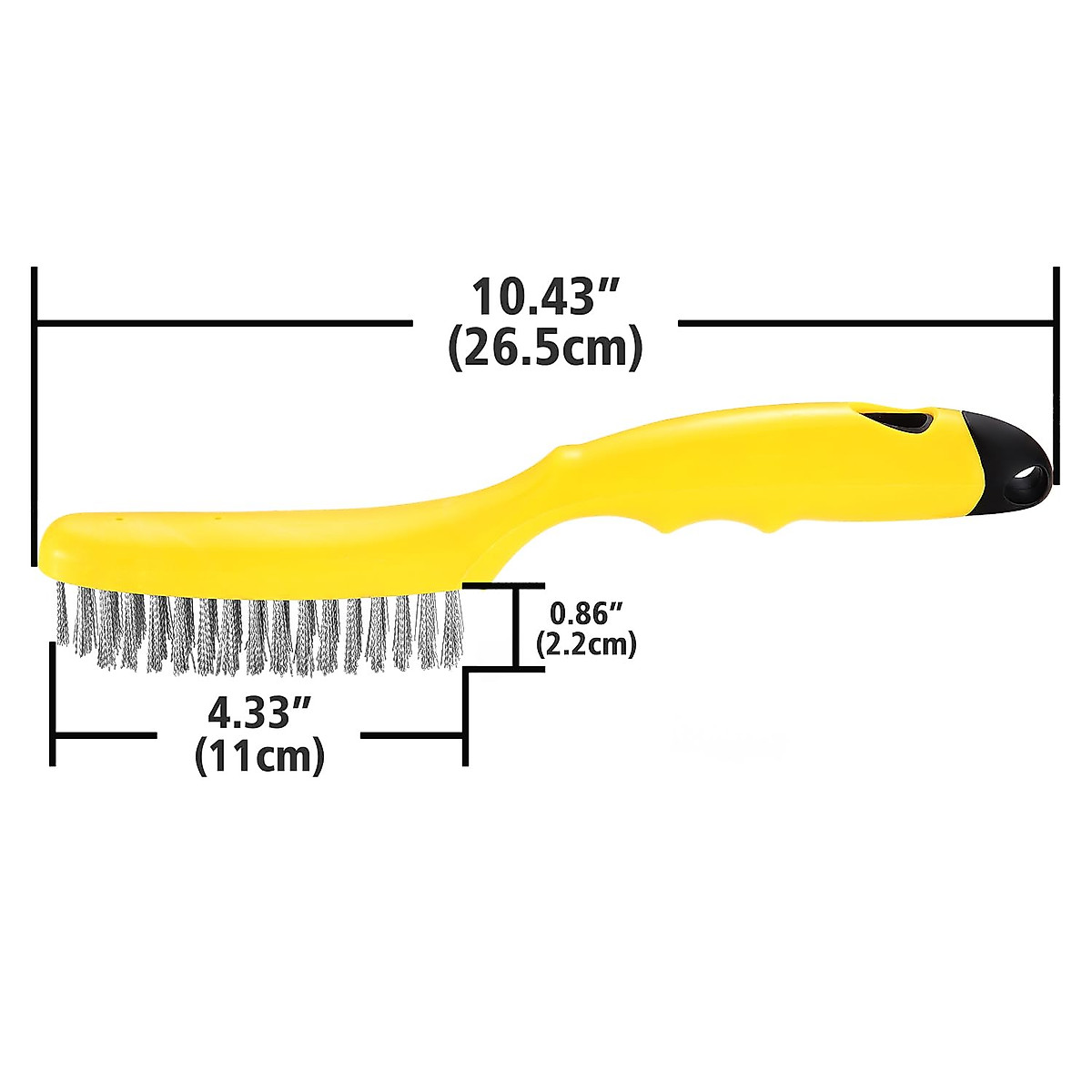 Chanharm Stainless Steel Wire Brush 2 Pcs | 79 Bundles of bristles, 10.5" Plastic Contoured Handle | Heavy Duty Scratch for Cleaning Rust & Dirt Before Welding, Dust and Paint Scrubbing (LWH-2SP)