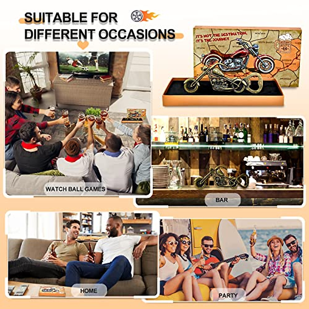 Stocking Stuffers Gifts for Men - Unique Funny Christmas Birthday Gifts for Men Dad Grandpa Who Have Everything Bottle Opener Novelty Motorcycle Beer Gifts Christmas Presents for Boyfriend Husband Him