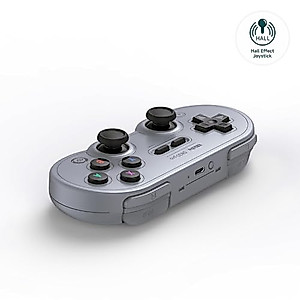 8Bitdo SN30 Pro Bluetooth Controller, Hall Effect Joystick Update, Compatible with Switch, PC, macOS, Android, Steam Deck & Raspberry Pi (Gray)