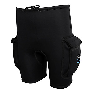 LEIPUPA Men's Women's Wetsuit Scuba Diving Tech Shorts with Pockets - 3mm Neoprene Swimwear for Snorkeling, Surfing, Kayaking, Water Sports - Select Sizes - XXL