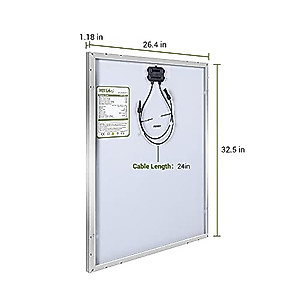 HQST 100W 12V 9BB Monocrystalline Solar Panel,Compact Size Module with Up to 23% High Efficiency,Grade A+ Cells,IP65 Waterproof for RVs,Motorhomes,Cabins,Marine,Boat,31.8 x 20.9 x 1.18 in(New Version)