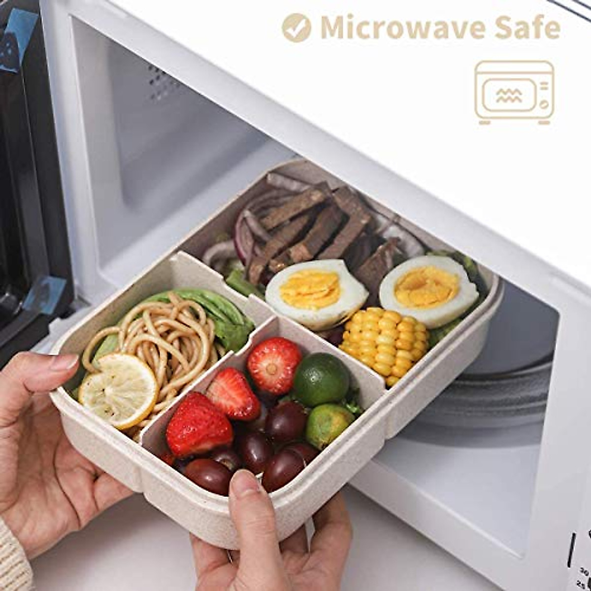 MISS BIG Bento Box, Bento Box for Kids,Ideal Leak Proof Lunch Box Kids,Mom’s Choice Kids Lunch Box, No BPAs and No Chemical Dyes,Microwave and Dishwasher Safe Lunch Containers(White)