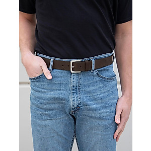 Wrangler Men’s Leather Country Casual Every Day Dress Belt for Jeans, Khakis Brown 34