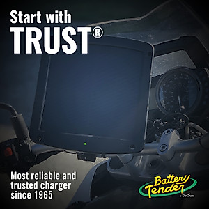 Battery Tender 5 Watt Solar Panel 12V Battery Charger with Charge Controller - IP67 Weatherproof - Windshield or Handlebar Mountable - Included Ring Terminal Cable or OBD II Connector - 021-1172