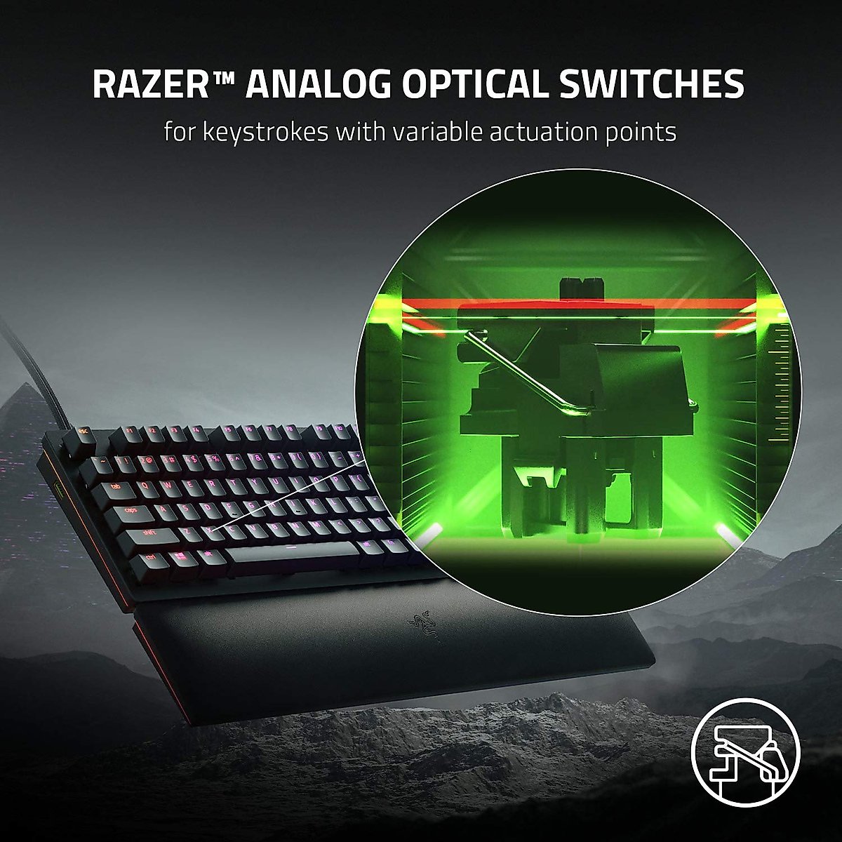 Razer Huntsman V2 Analog Gaming Keyboard - Classic Black & Basilisk V3 Customizable Ergonomic Gaming Mouse - Classic Black & Goliathus Extended Chroma Gaming Mousepad - Classic Black