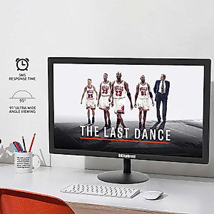 SKitphrati 20" PC Monitor 1600x900 75Hz 5MS HDMI Monitor LED Monitor Viewing Angle 95° (Horizontal) with HDMI VGA Input, 76% sRGB, VESA Wall Mount, TN Panel, Black