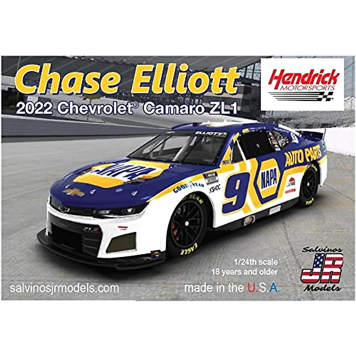 Salvinos JR Models Salvinos Jr Models HMC2022CEP 1/24 Scale 2022 Camaro ZL1 #9 Chase Elliott Plastic Model Kit SJMHMC2022CEP 0