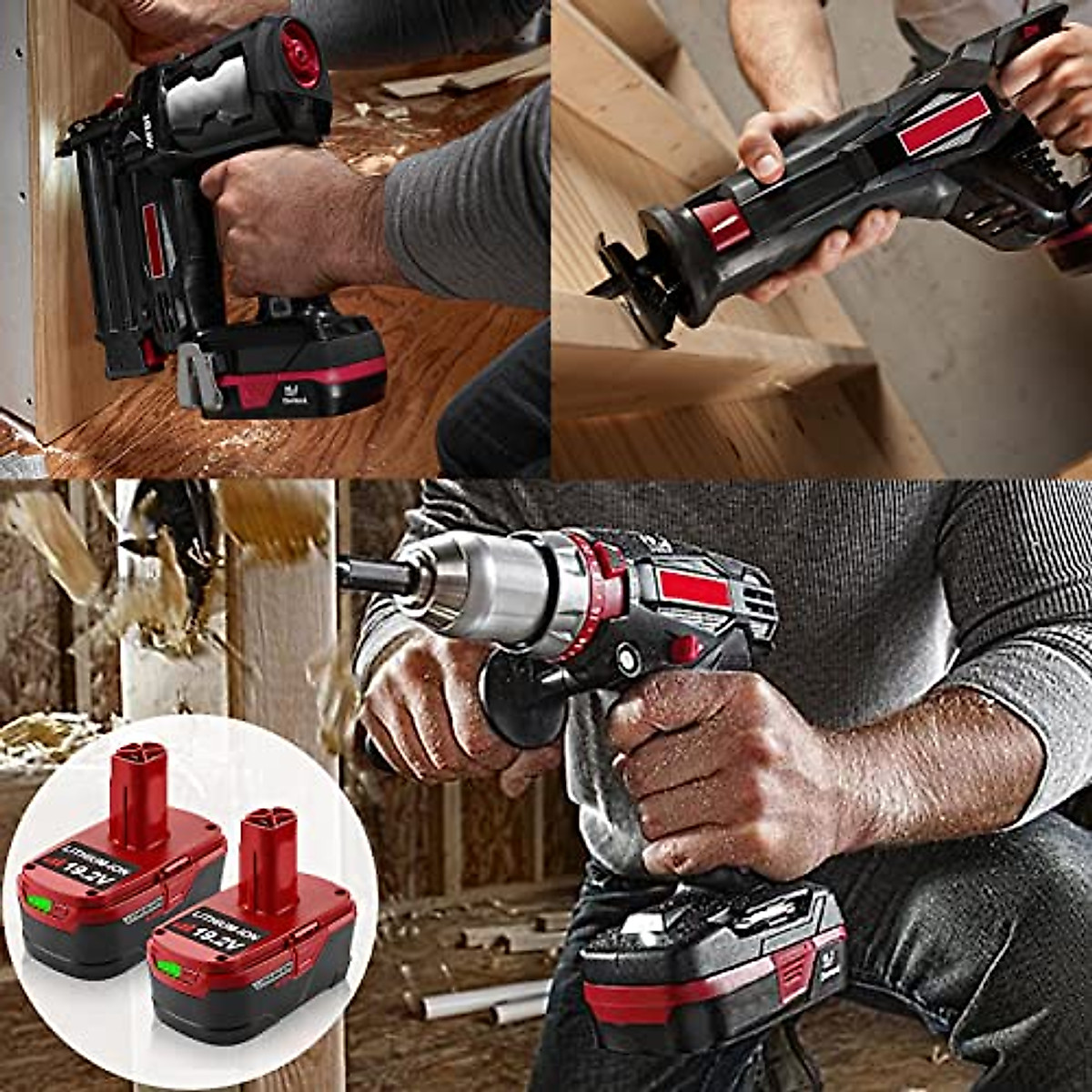 VANTTECH 2Pack Upgraded C3 19.2V 6.0Ah Lithium Battery Replace for Craftsman 19.2 Volt Battery DieHard C3 XCP 3130211004 130279005 11375 11045 1323903 315.115410 315.11485 315.PP2011 Cordless Battery