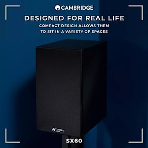 Cambridge Audio SX-60 Bookshelf Speaker | 100 Watt Home Theater Compact Speakers | Pair (Matte Black)