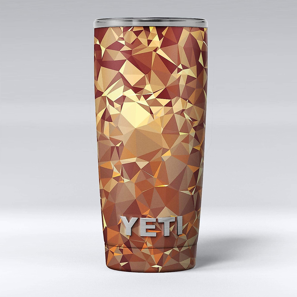Design Skinz Orange Geometric V5 - Skin Decal Vinyl Wrap Kit Compatible with The Yeti Rambler Cooler Tumbler Cups