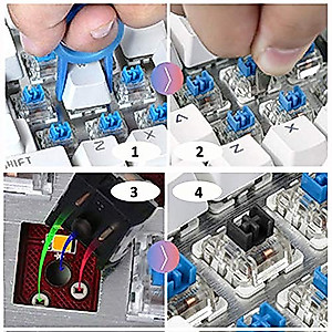 MRDARCY Double Shot Injection Plating Retro Punk ABS Pattern Shine Through Keycap Set for 104/87/61/60 Gaming Mechanical Keyboard (Black)