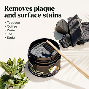 Activated Charcoal Teeth Whitening Powder - 50g Natural Coconut Charcoal, Effective Teeth Stain Remover and Toothpaste Alternative - Safe for Gums Or Enamel