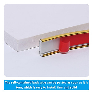 LKYJD U-Shape Edge Banding, 50m PVC Self Adhesive Veneer Edging Trim, Flexible Mirror Border, Peel and Stick Trim Molding for Picture Frame(Gold,18mm)