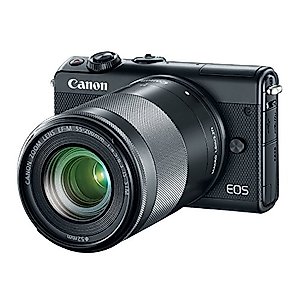 Canon EOS M100 Mirrorless Camera w/ 15-45mm Lens & 55-200mm Lens - Wi-Fi, Bluetooth, and NFC enabled (Black)