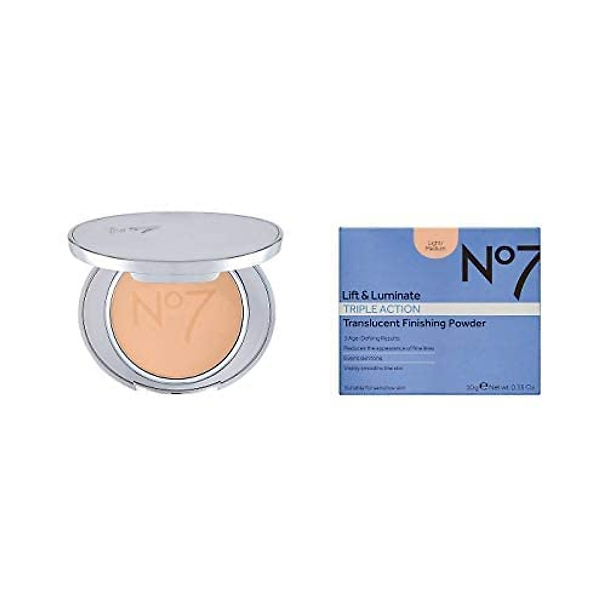 No 7 Lifit and Luminate Triple Action Finishing Powder-Light/Medium