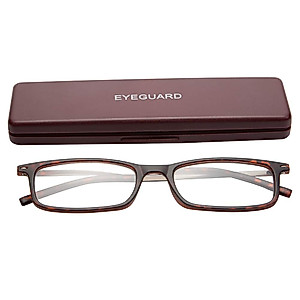 EYEGUARD Reading Glasses with Portable Case Slim Mini Pocket Readers for Women Men Eye Glasses