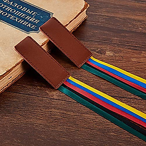 3 Pieces Bible Ribbon Bookmark Ribbon Markers Artificial Leather Bookmark with Colorful Ribbons for Books