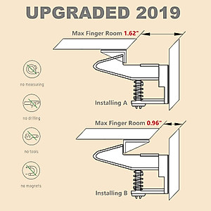 Cabinet Locks Child Safety Latches - OKEFAN 12 Pack Baby Proofing Cabinets Drawer Lock Adhesive Latch for Kids Proof Drawers No Drilling Tools Needed (White)