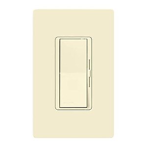 Lutron Diva LED+ Dimmer for Dimmable LED, Halogen and Incandescent Bulbs with Wallplate | 150W/Single-Pole or 3-Way | DVWCL-153PH-AL | Almond