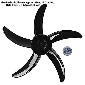 YiZYiF Household Standing Pedestal Fan Table Fanner 20 Inch Fan Blade Plastic 5 Leaves Fan Blade Fans Accessories with Nut Cover Black One Size