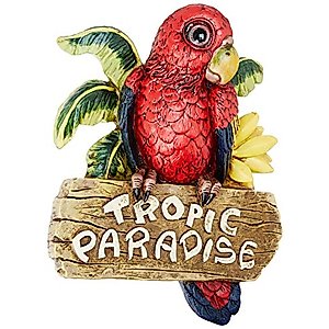 Design Toscano Tropic Parrot Paradise Wall Sculpture 10 Inch